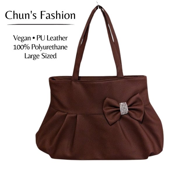 Chun's Fashion | Bags | Nwt Chuns Fashion Gorgeous Brown Faux Leather ...